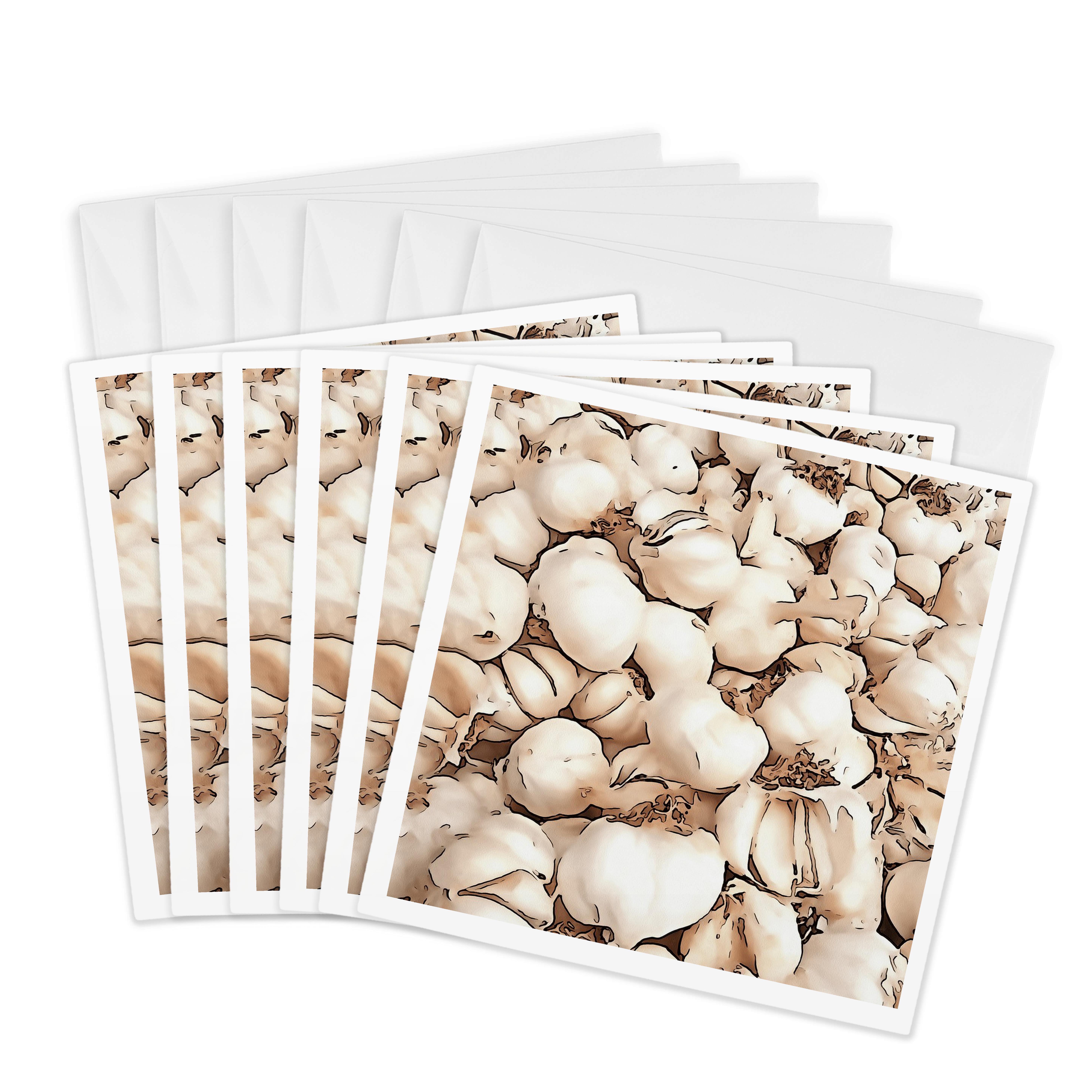 3drose, Bulbs of Garlic Acrylic Art, 6 Greeting Cards with Envelopes ...