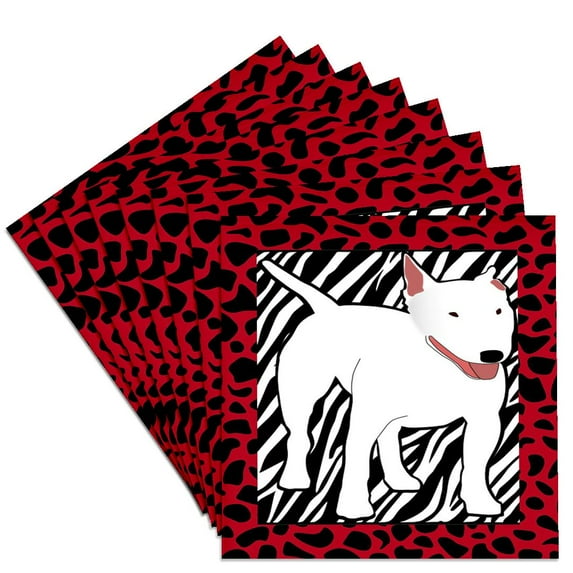 3drose, Bull Terrier on Zebra, Set of 8 Ceramic Tile Coasters - Walmart.com