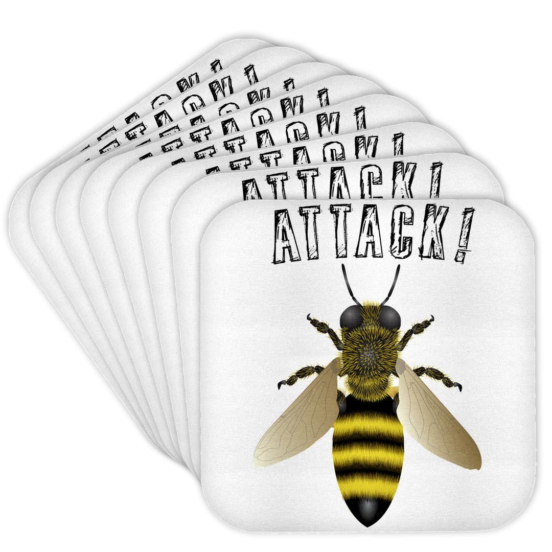 3drose, Bumble Bee Attack, Set of 8 Coasters - Cork - Walmart.com