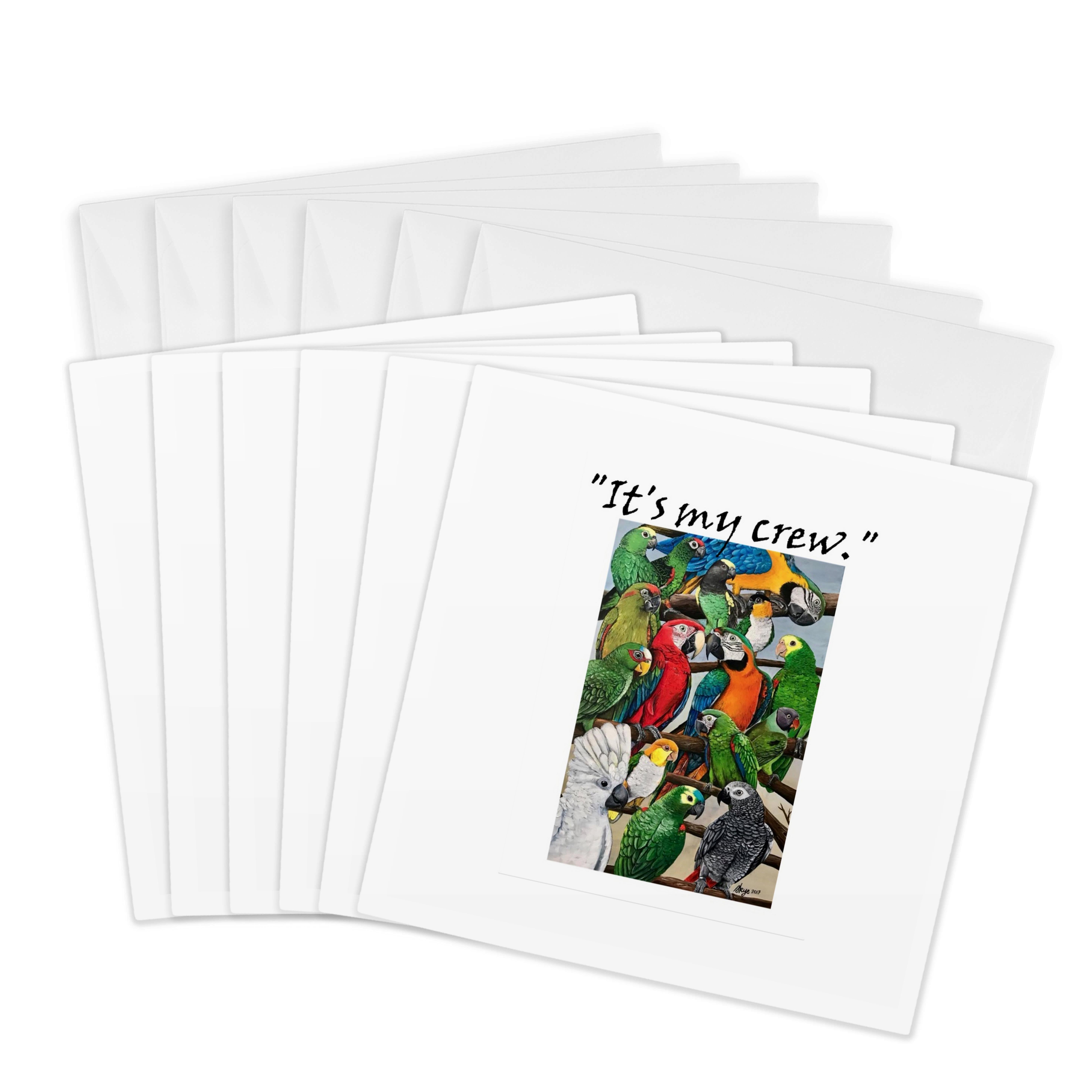 3drose, Bunch of Exotic Colourful Parrots, 6 Greeting Cards with ...