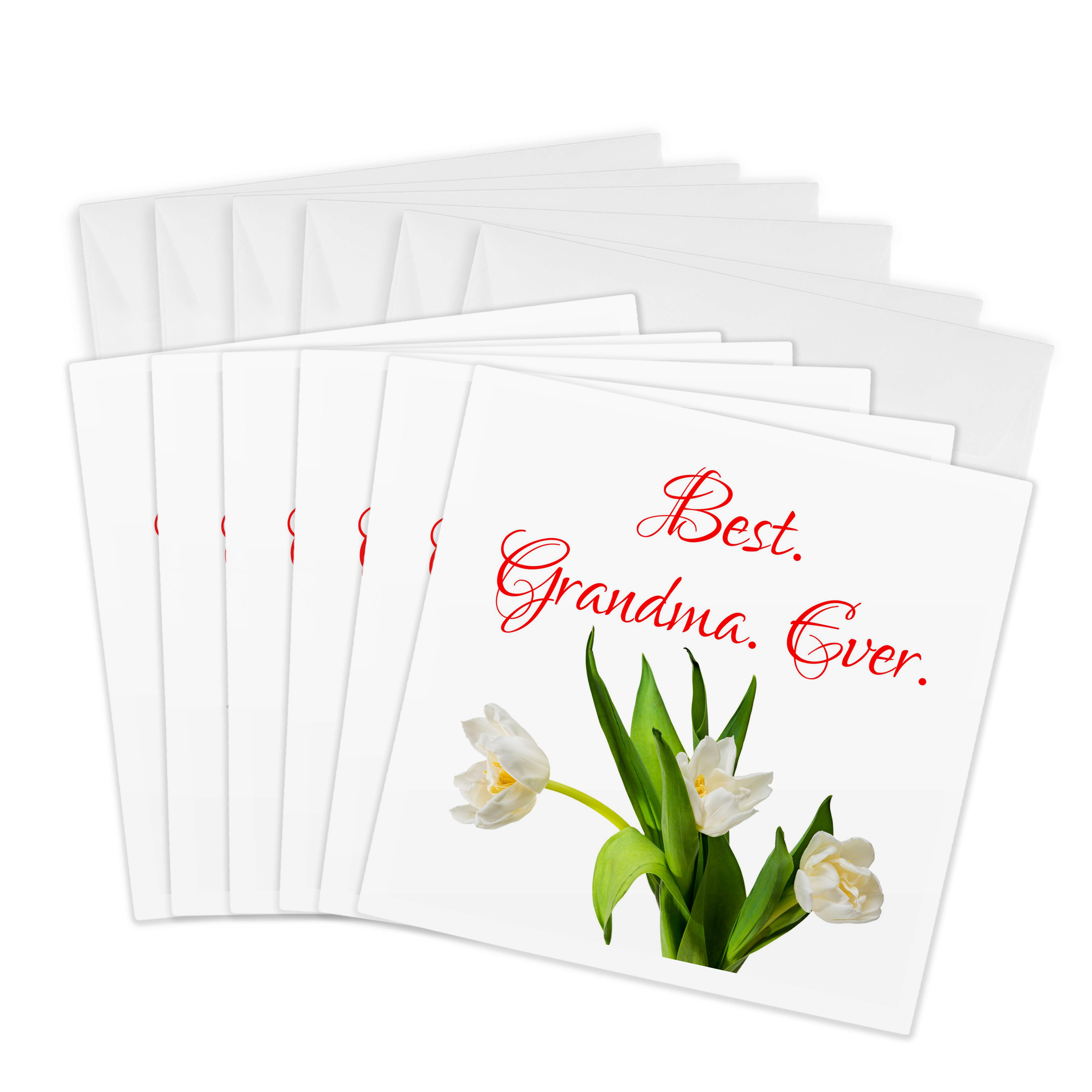 3drose, Bunch of White Tulip Flowers. the Text Best. Grandma. Ever. on ...
