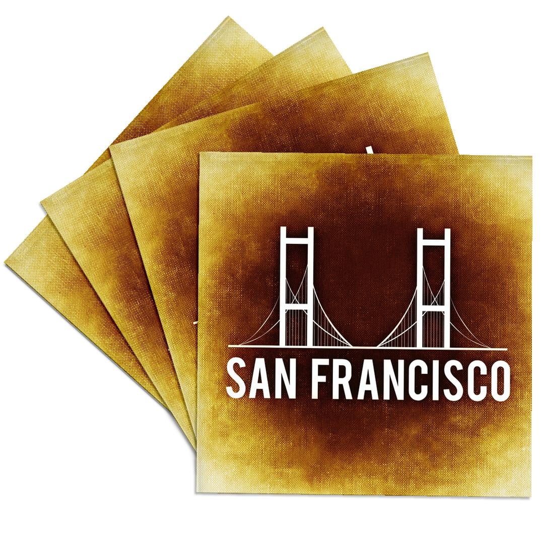 3drose, California-san Francisco-patriotic Bridge Sign- Yellow, Set of ...