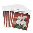 3drose, Calla Lilies Botanical Art on a Red Background, 6 Greeting ...