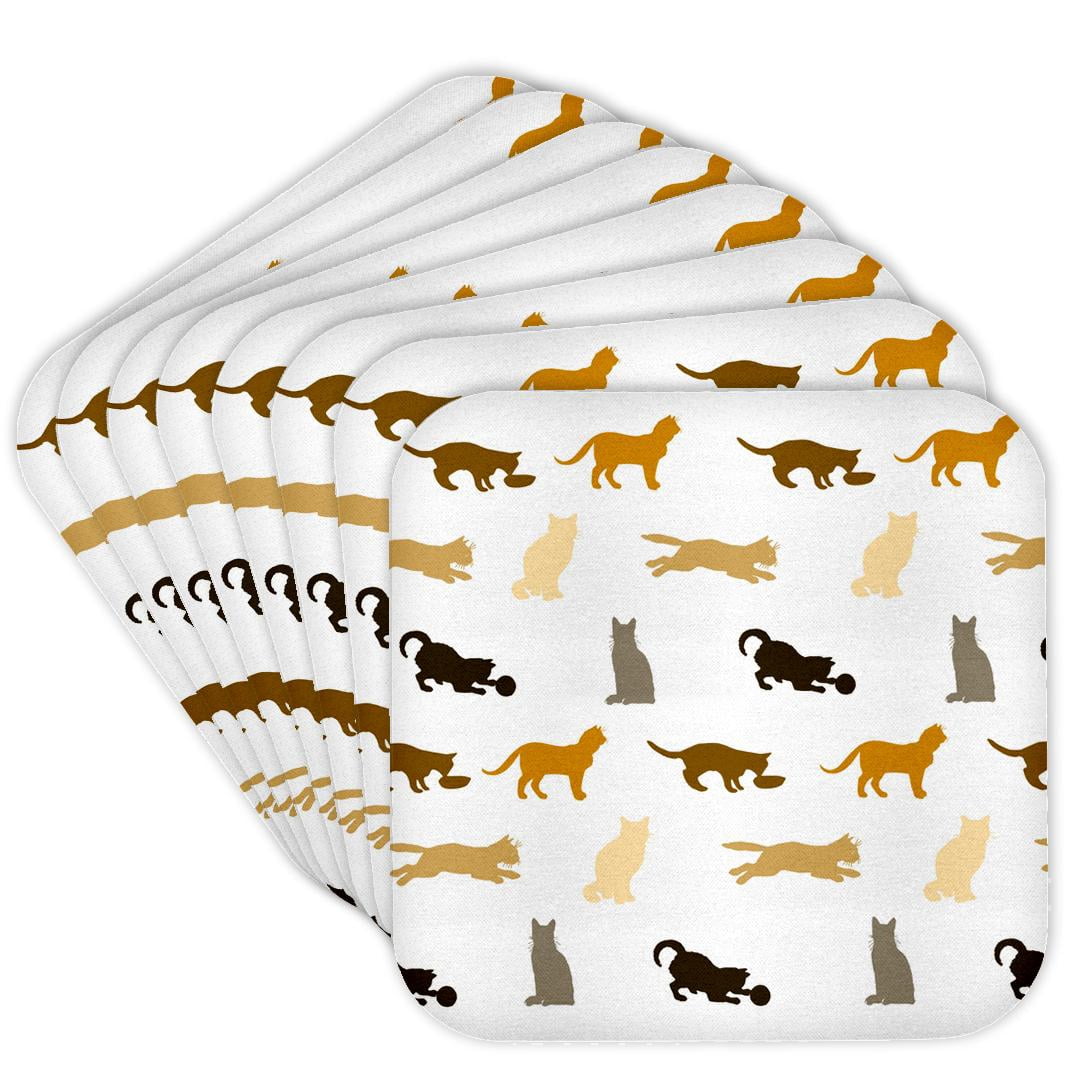 3drose, Cat Pattern in Beige and Brown Neutral Tones - Contemporary ...
