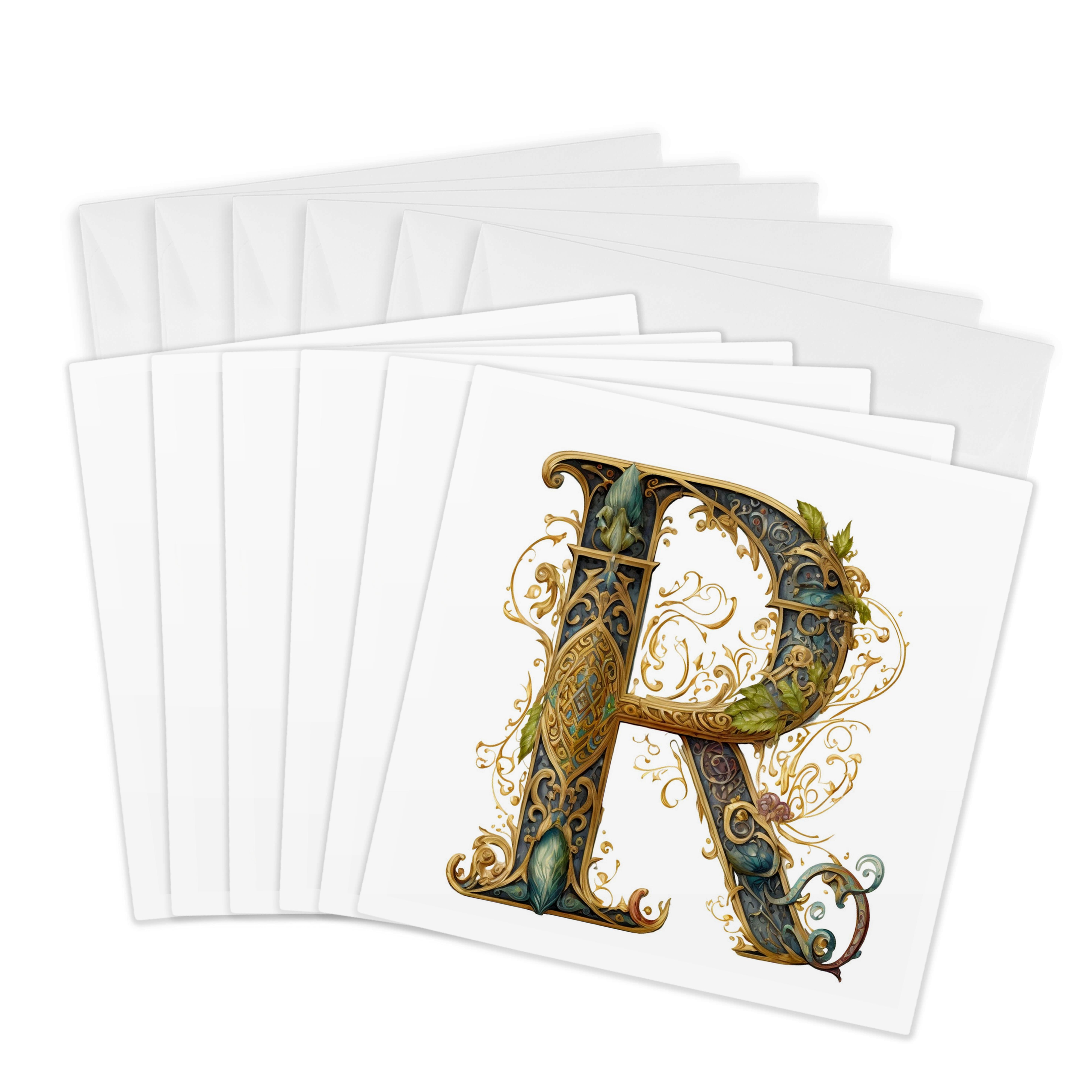 3drose, Celtic Ornamental Monogram R, 6 Greeting Cards with Envelopes ...
