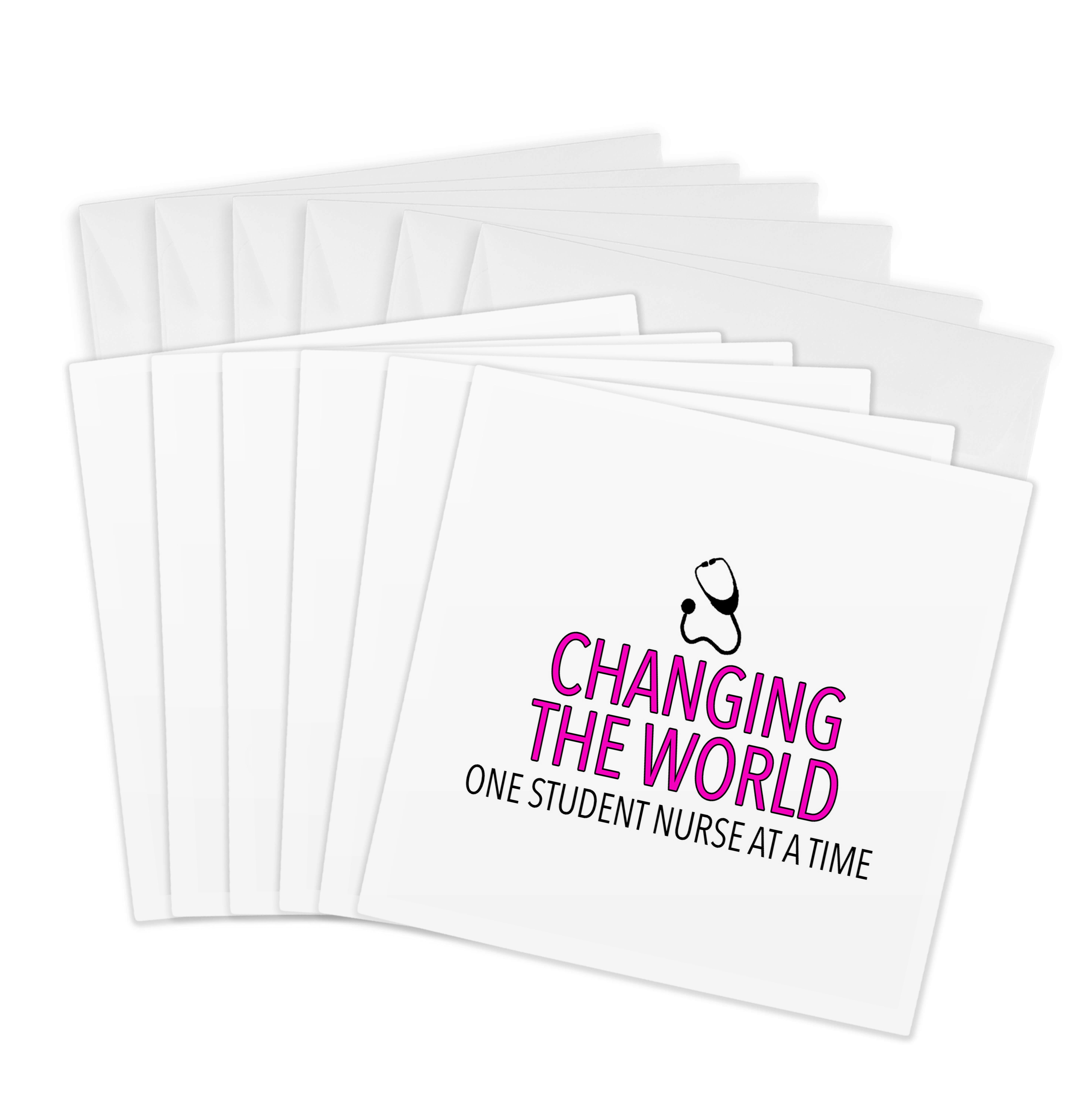 3drose, Changing the World One Student Nurse at a Time Pink, 6 Greeting ...