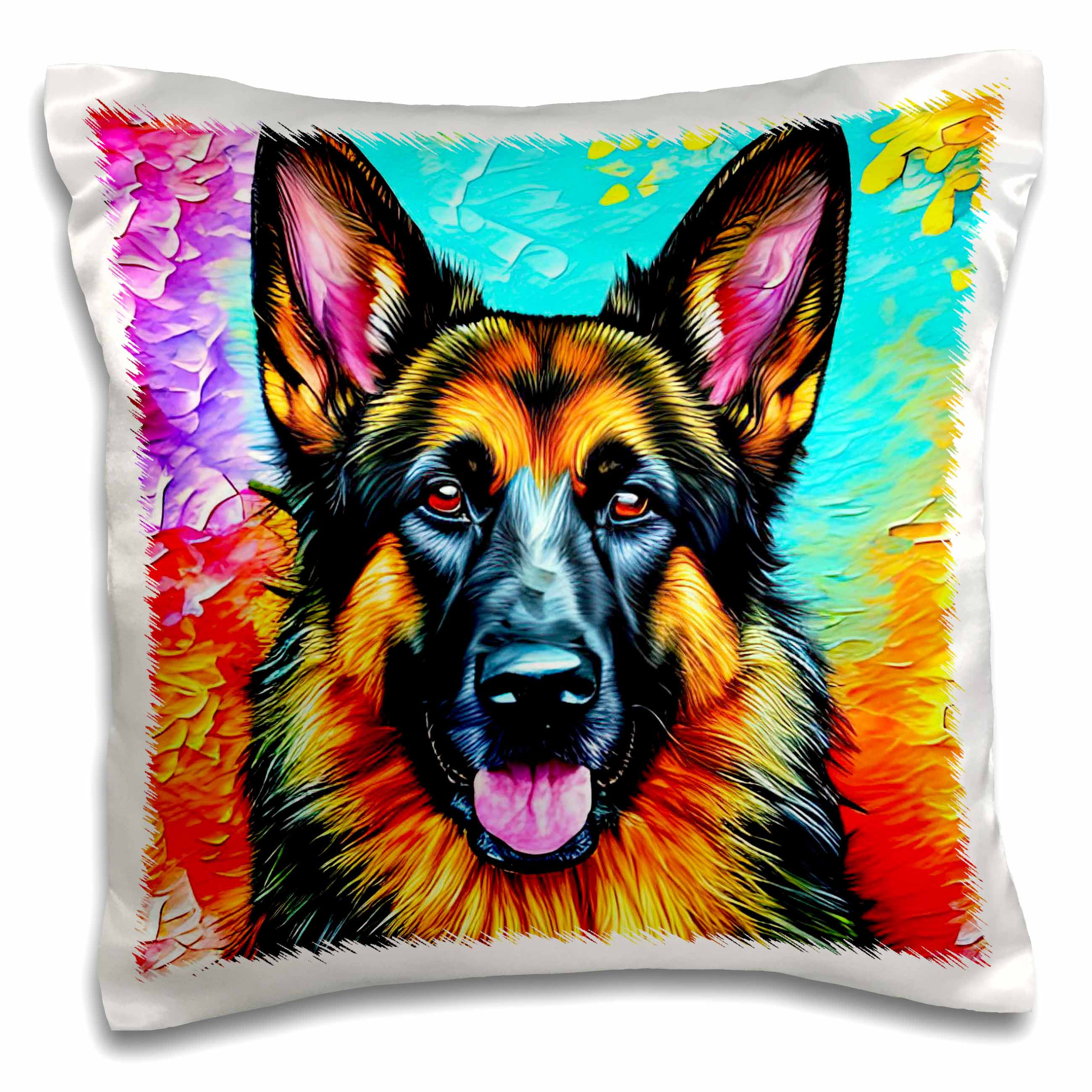 3drose, Charming German Shepherd Dog Portrait. Digital Painting Art ...