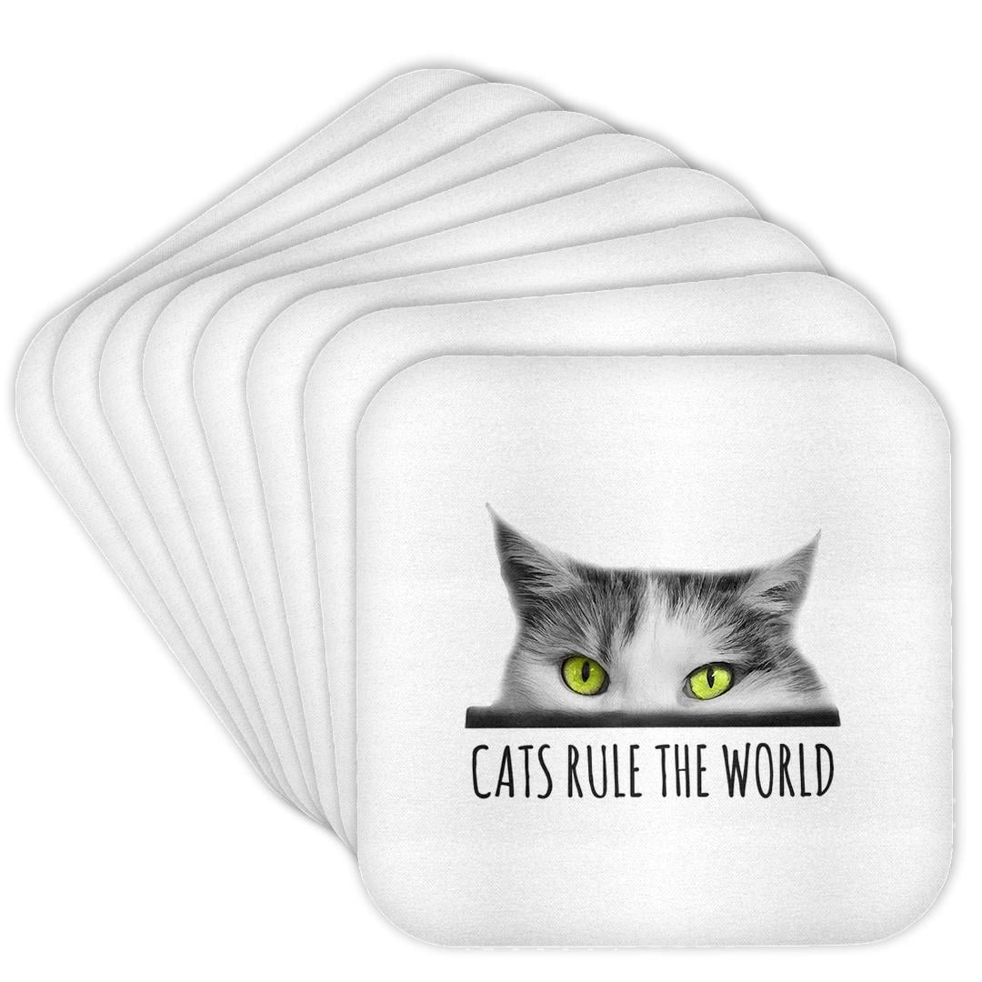 3drose, Charming Green Eyed Cat. Cats Rule the World. Funny Positive ...