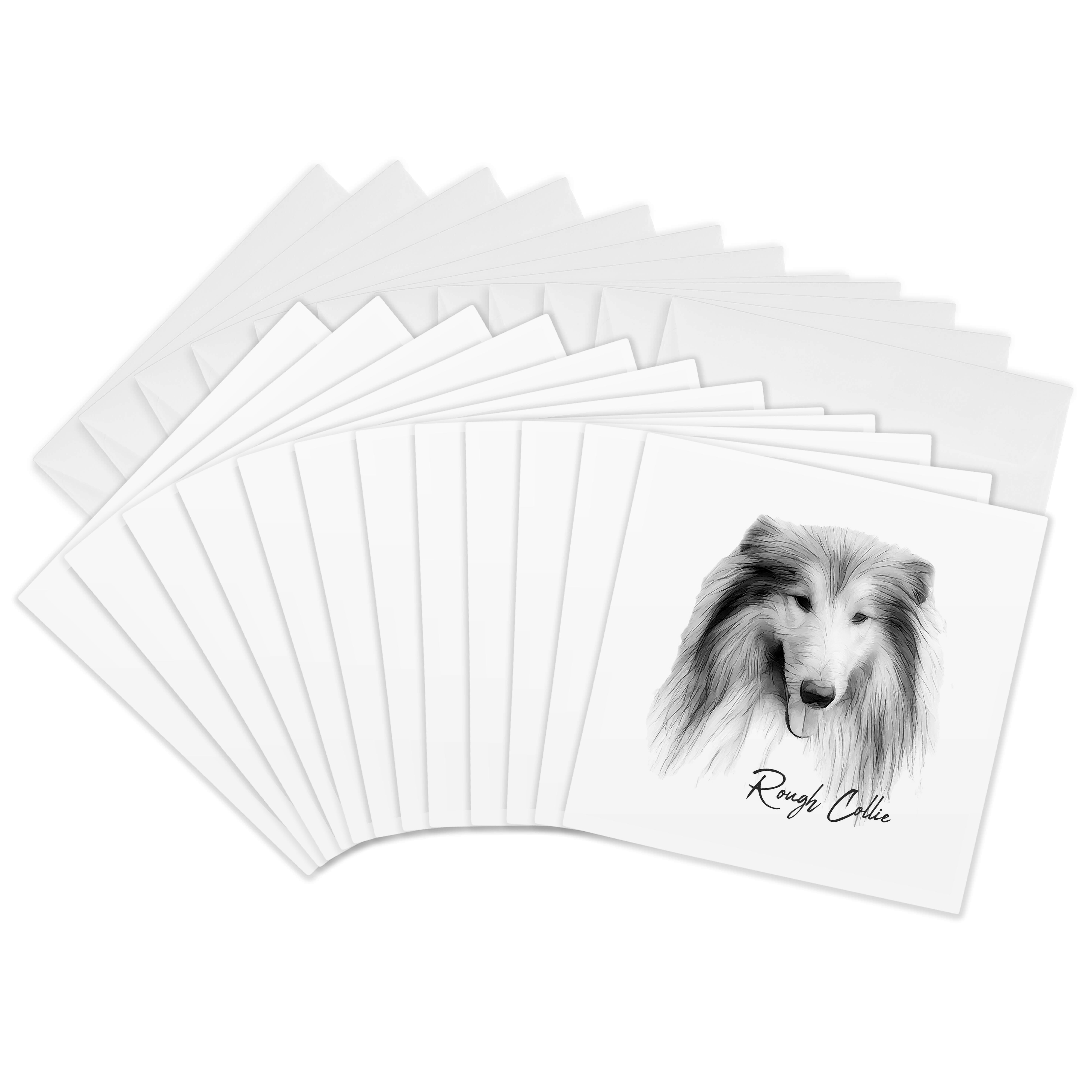 3drose, Charming Rough Collie Dog Portrait. a Gift for Dog and Breed ...