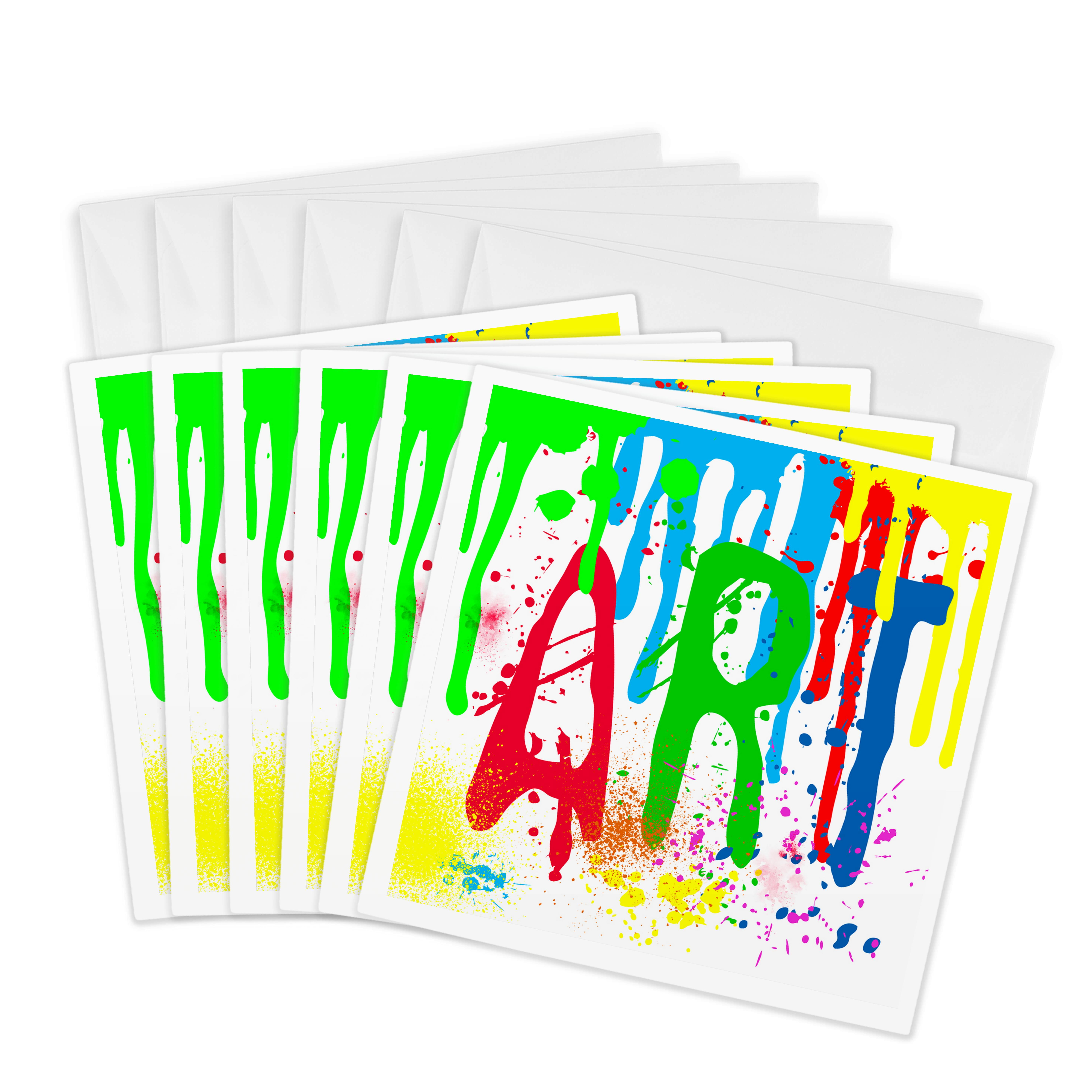 3drose, Cheerful Design Art. Colorful Text, Paint Streak and Blots on ...