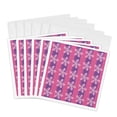 3drose, Cherry Mocha - Pink Flowers on Purple Stripes, 6 Greeting Cards ...