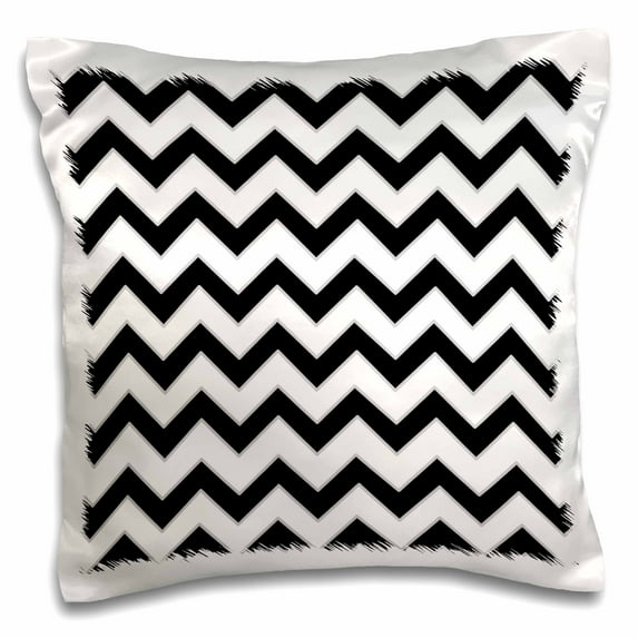 3drose, Chevron Pattern Black and White Zigzag, 16x16 inch Pillow Case ...