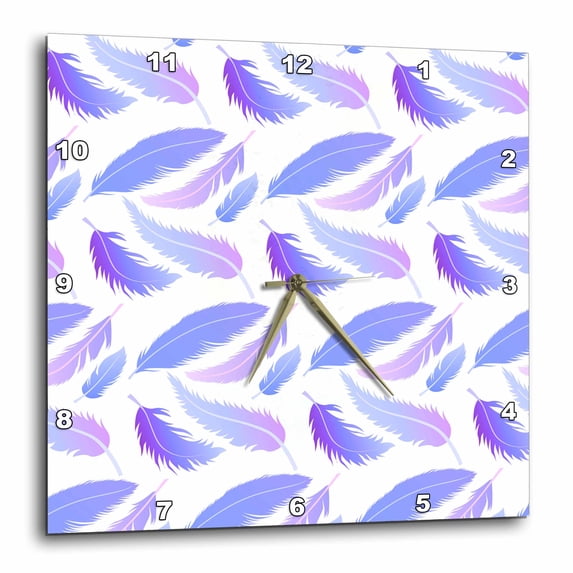 3drose, Chic Blue and Purple Fluttering Feathers Pattern, 15x15 Wall ...