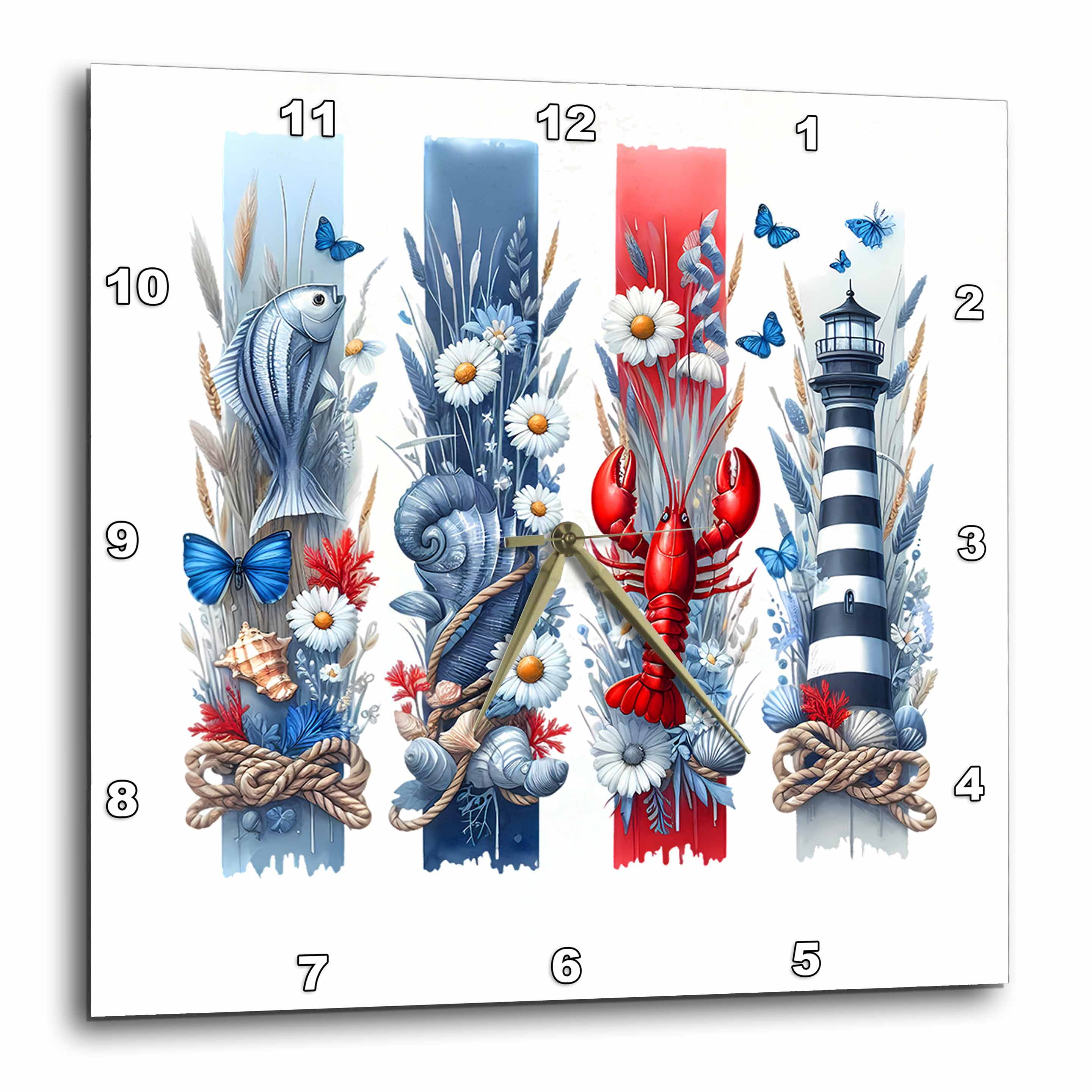 3drose, Chic Design of See Fish, Lobster, Shell, Lighthouse. Summer ...
