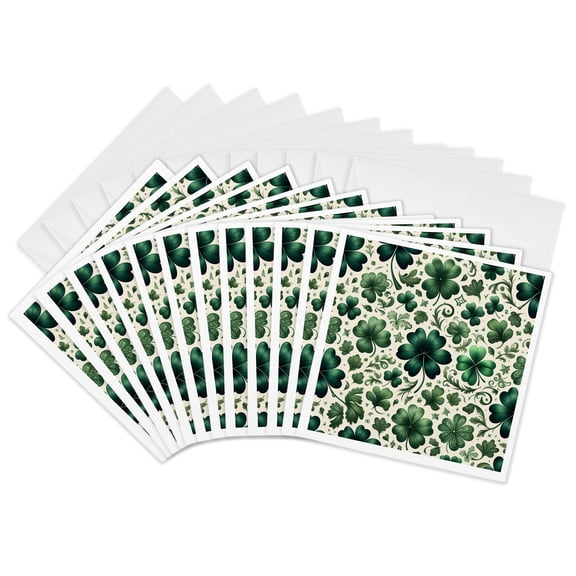 3drose, Green Ivy Pattern, 12 Greeting Cards with Envelopes - Walmart.com