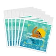3drose, Child with Yellow Cap Swimming in Pretty Blue Bubbled Water, 6 ...