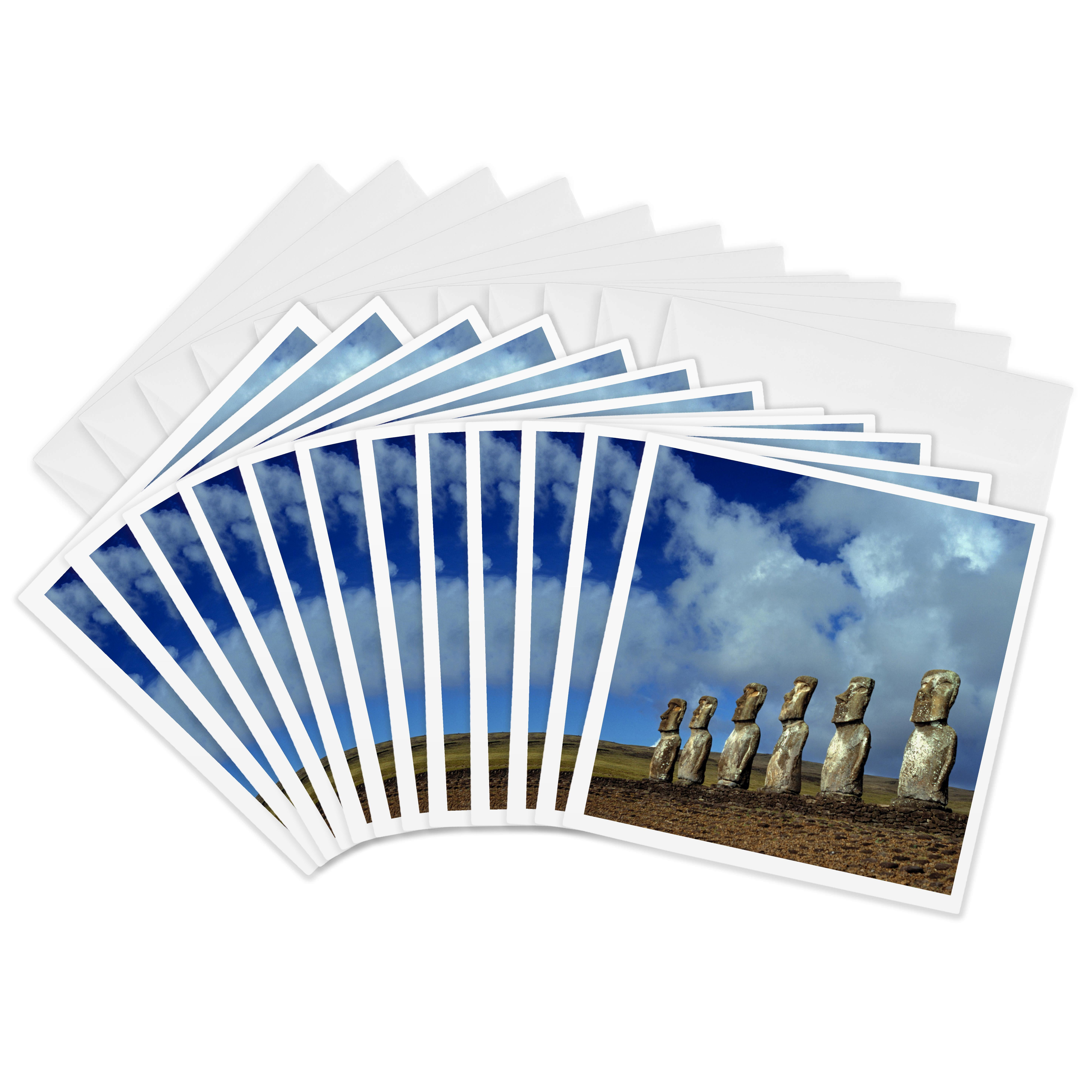 3drose, Chile, Easter Island, Moai Statues at Ahu Akivi - Sa05 Rer0054 ...