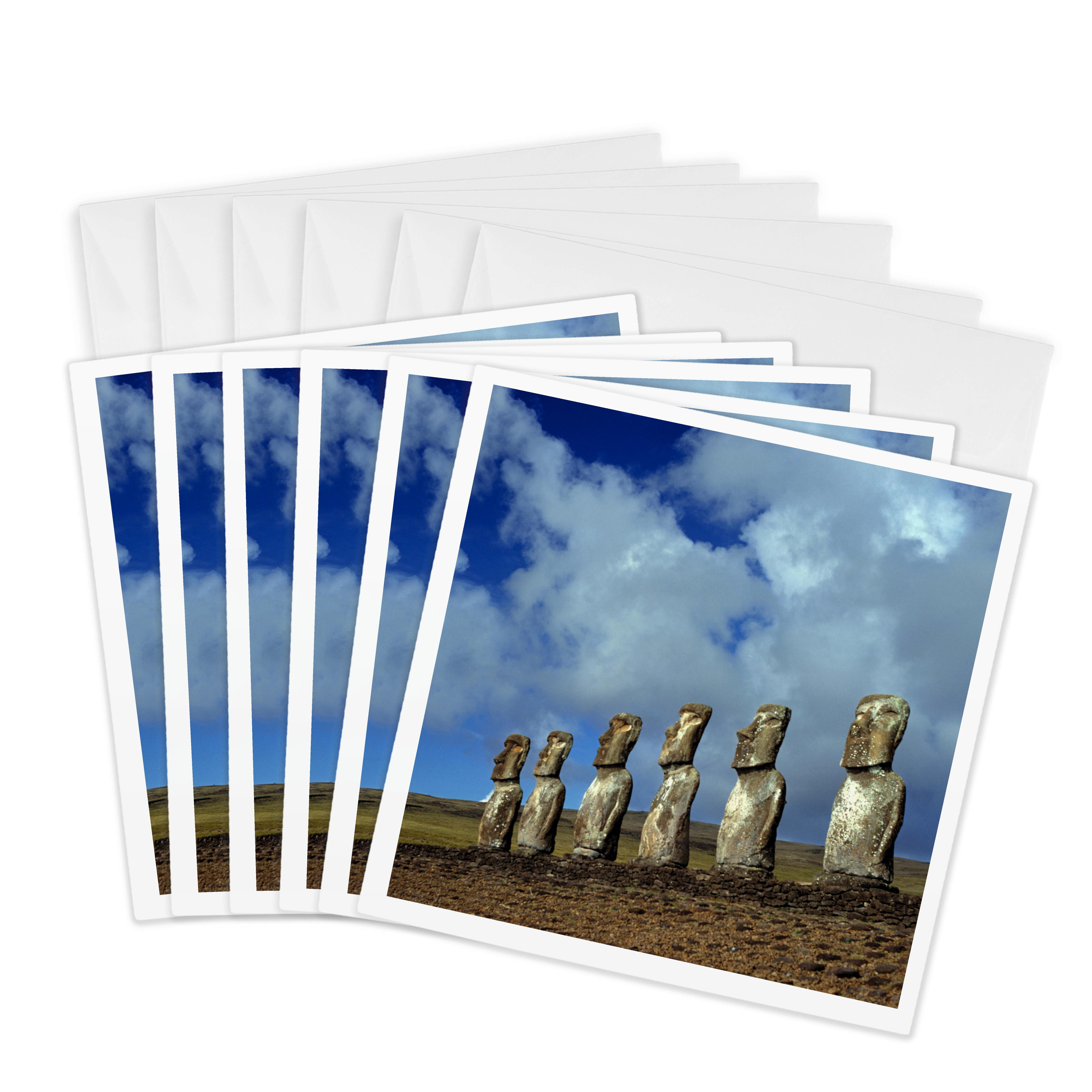 3drose, Chile, Easter Island, Moai Statues at Ahu Akivi - Sa05 Rer0054 ...