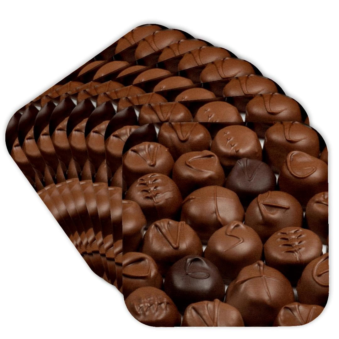 3drose, Chocolate Truffles, Set of 8 Coasters - Cork - Walmart.com