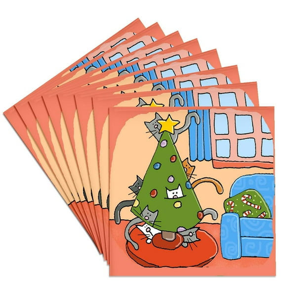 3drose, Christmas Cat, Christmas Tree with Cats, Cats, Christmas ...