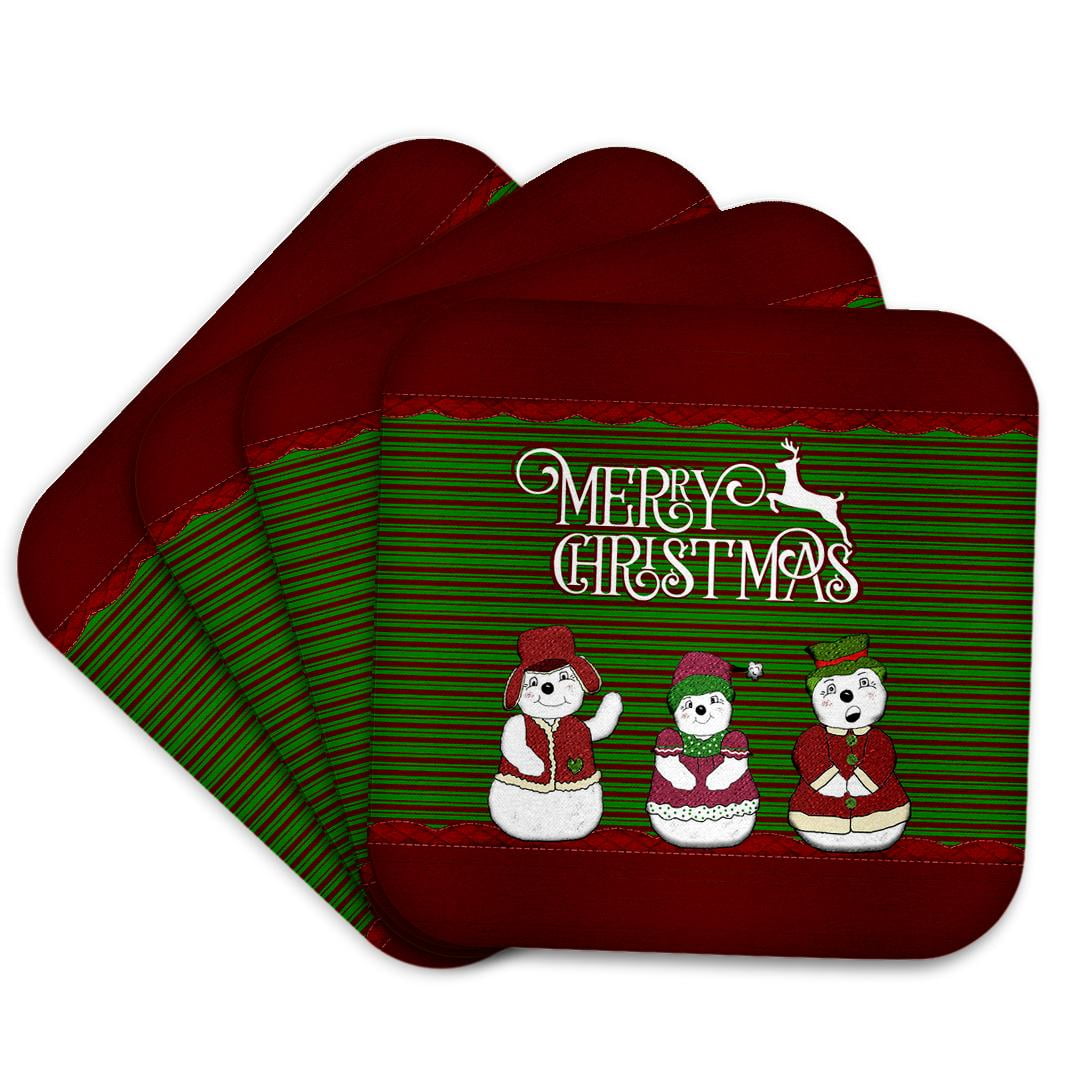 3drose, Christmas Snow People Dressed in Clothes, Red and Green ...
