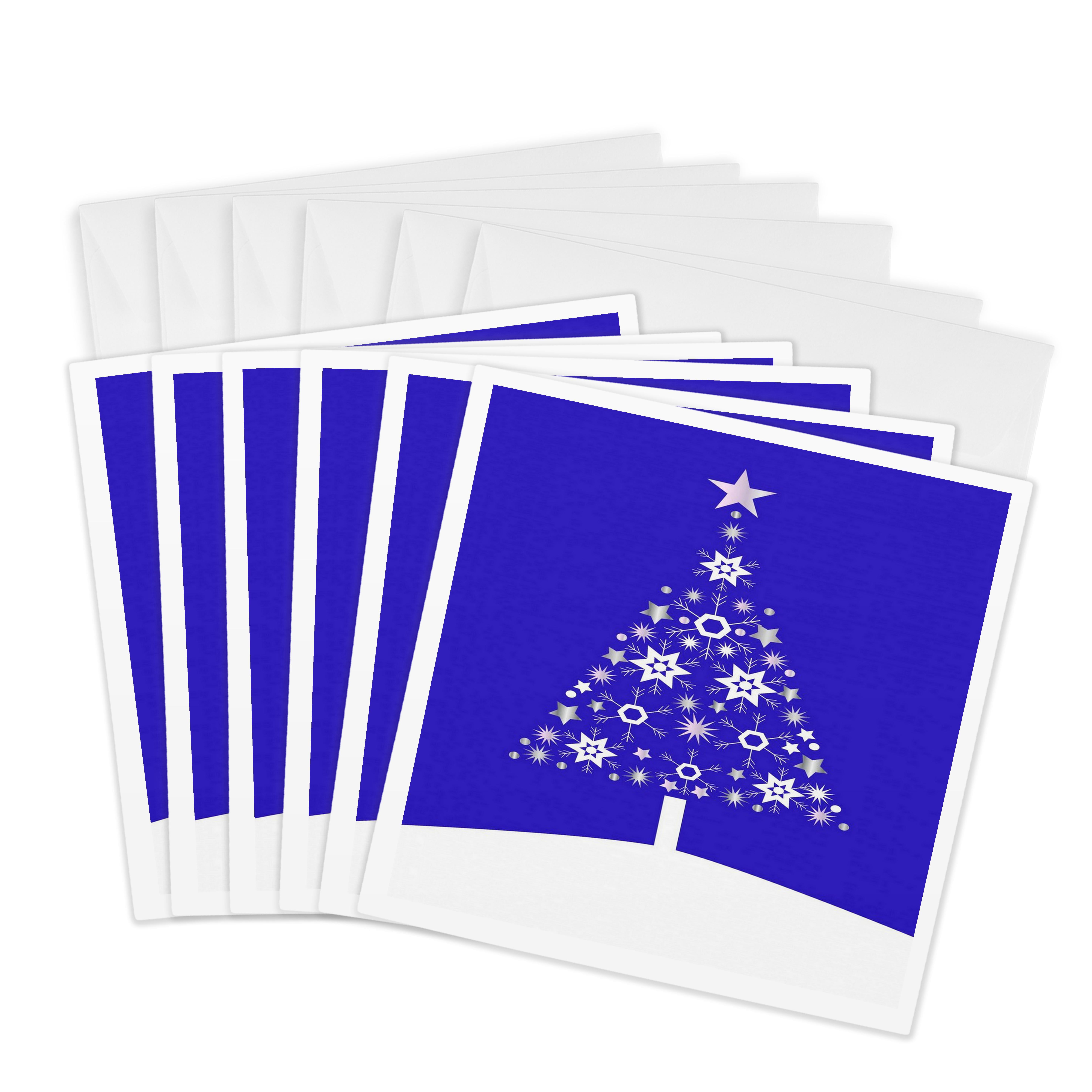 3drose, Christmas Tree Made of Snowflakes on Deep Blue Background, 6 ...