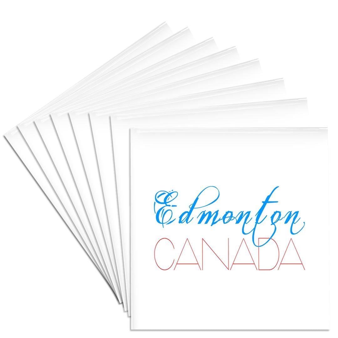 3drose, Cities of the World - Edmonton Canada Red, Blue Text on White ...
