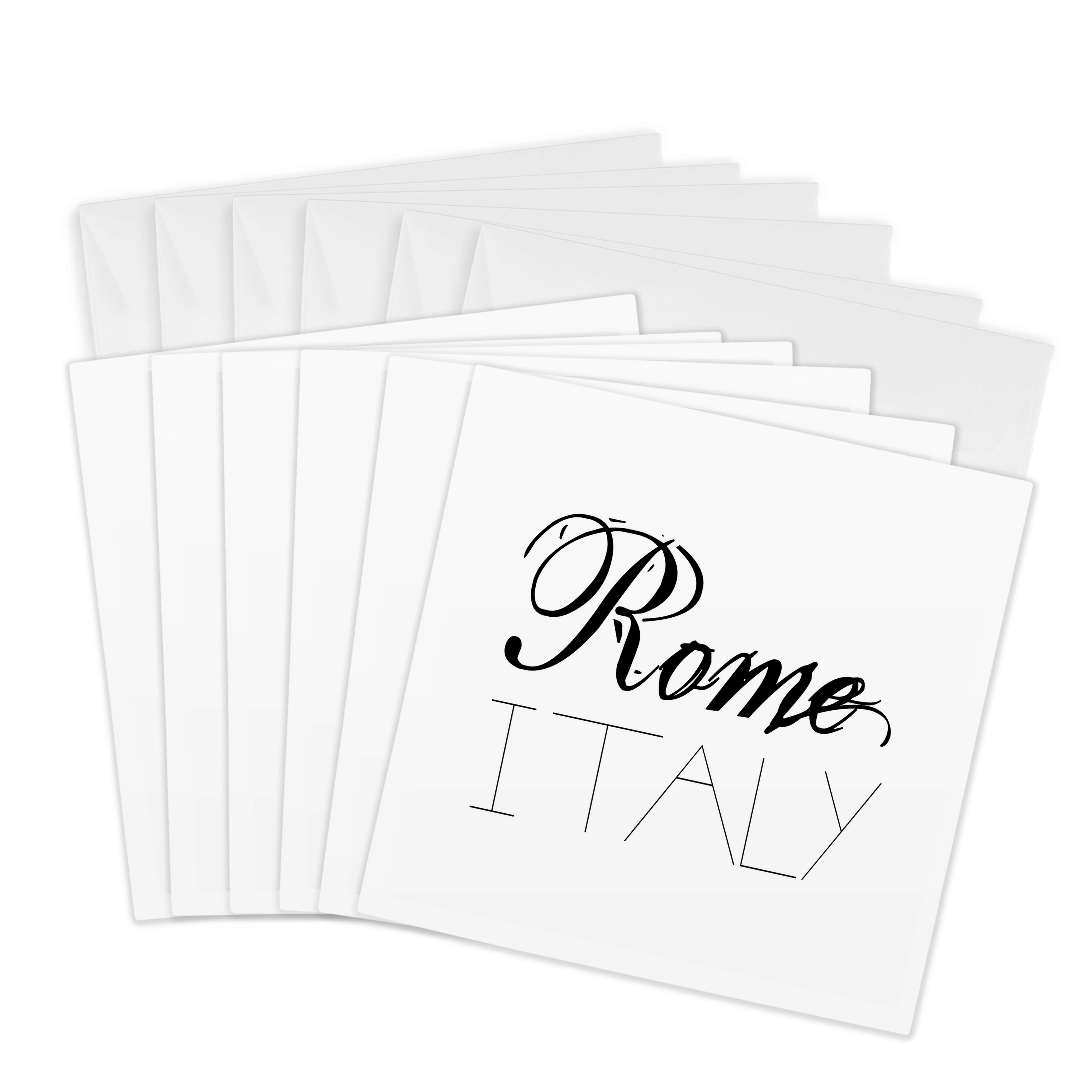 3drose, Cities of the World - Rome Italy Black Text on White Background ...