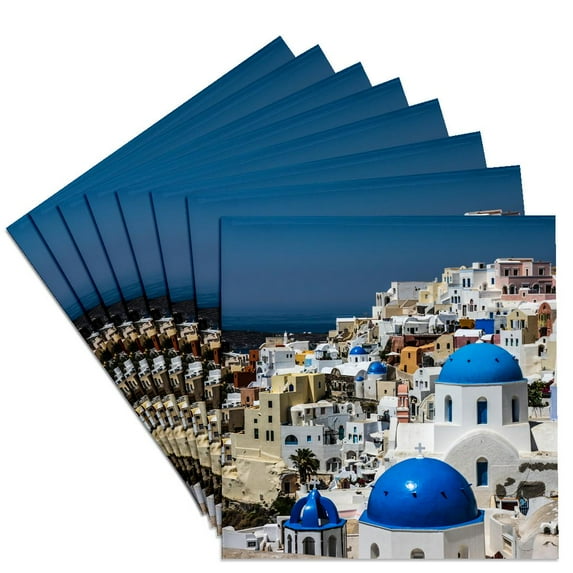 3drose, City Buildings over Looking the Aegean Sea, Oia, Santorini ...