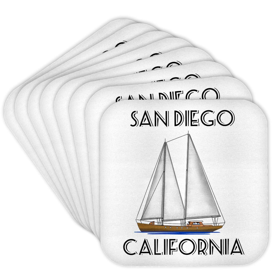 3drose, Classic Sailboat for Sailing San Diego, California., Set of 8 ...