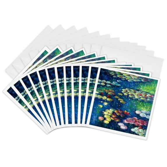 3drose, Claude Monet - Beautiful Water Lilies, 12 Greeting Cards with ...