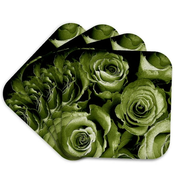 3drose, Close up of Dreamy Pale Sage Green Rose Bouquet, Set of 4 ...