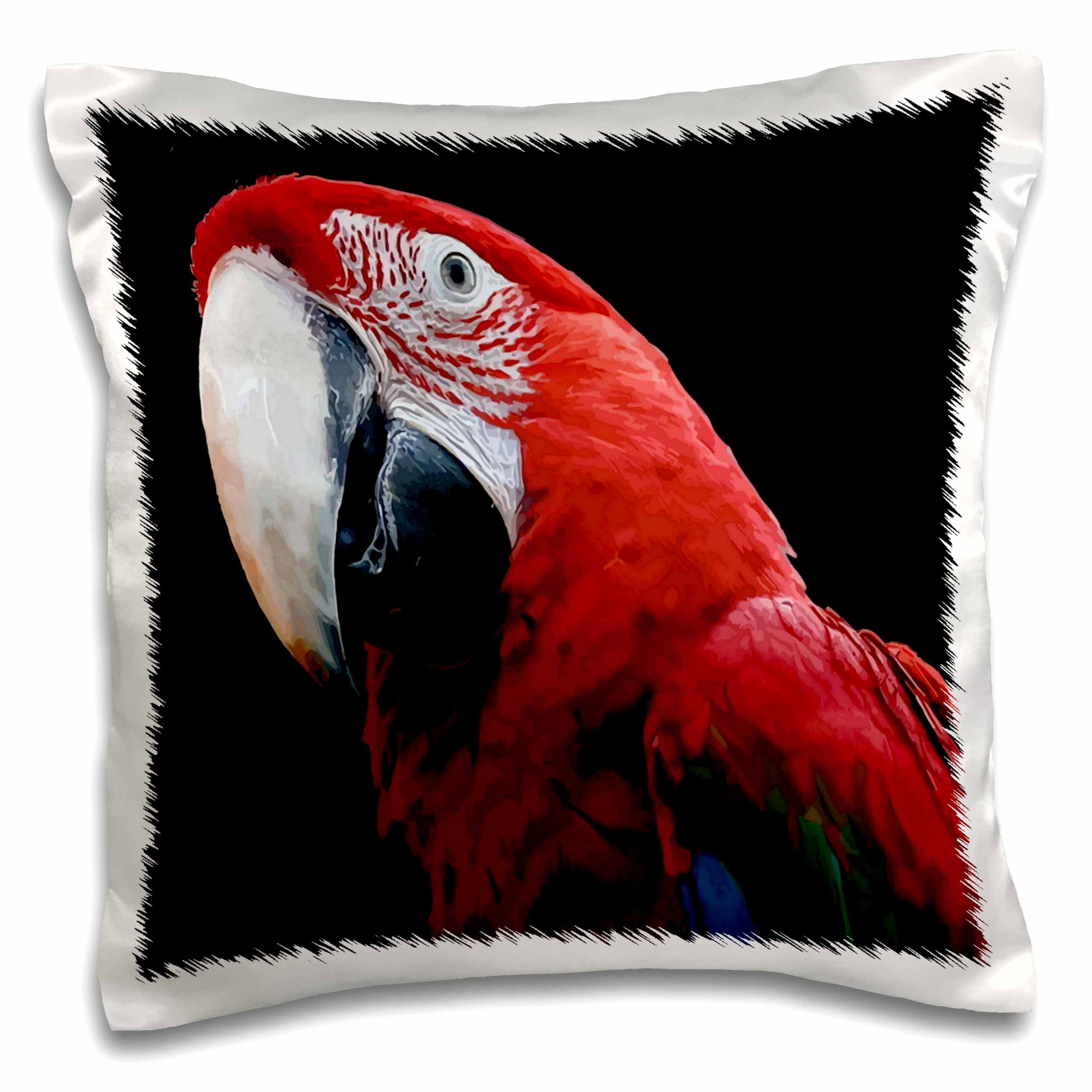3drose, Close-up of a Green Winged Macaw Parrot, 16x16 inch Pillow Case ...