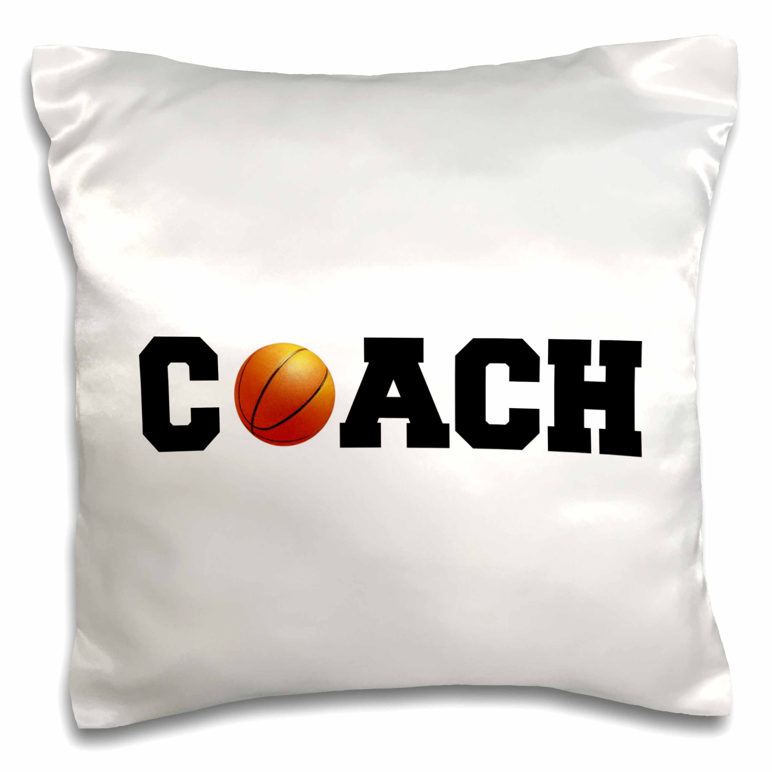 3drose, Coach, Black Letters with Basketball on White Background, 16x16 ...