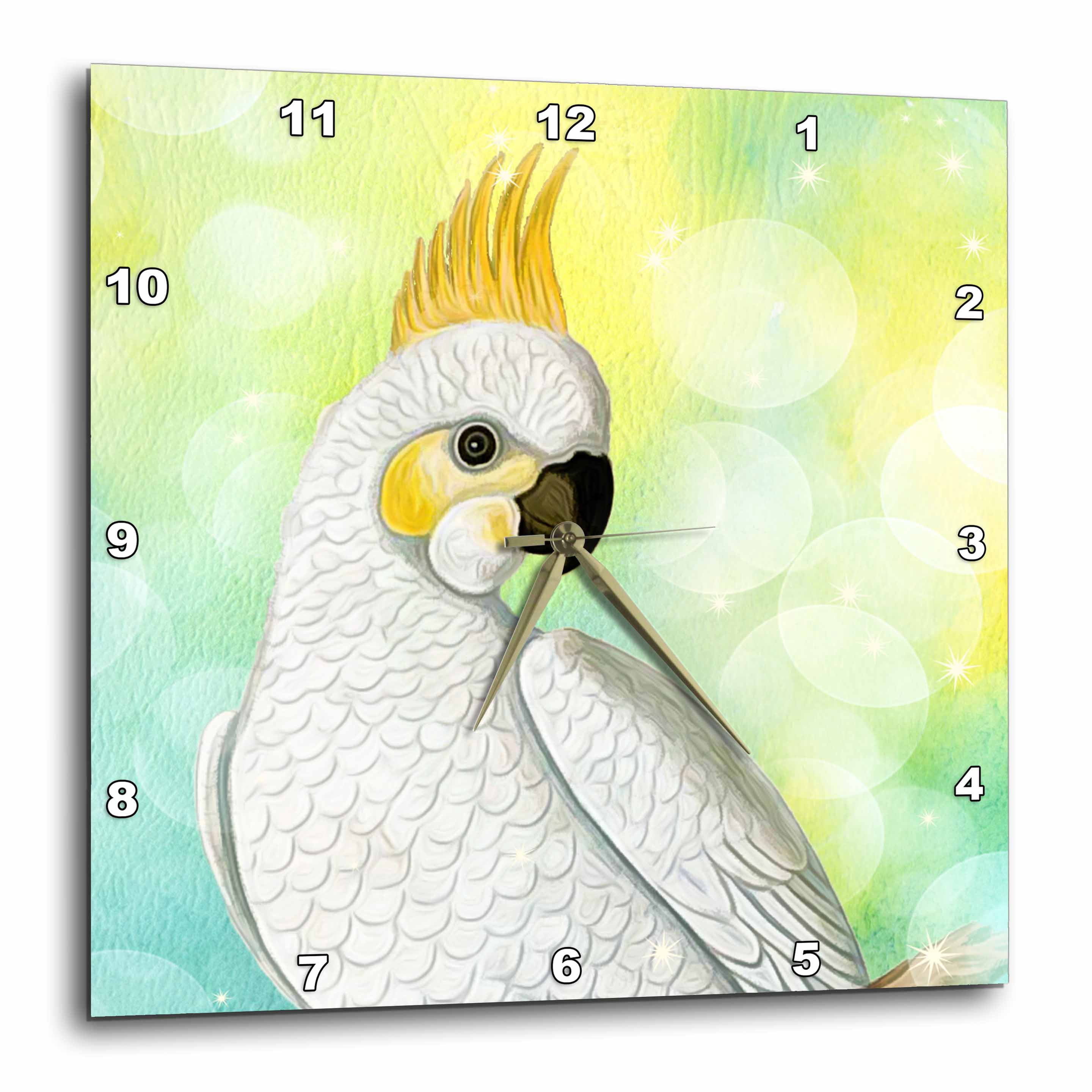 3drose, Cockatoo Parrot for Bird Lover with Green and Blue Watercolor ...