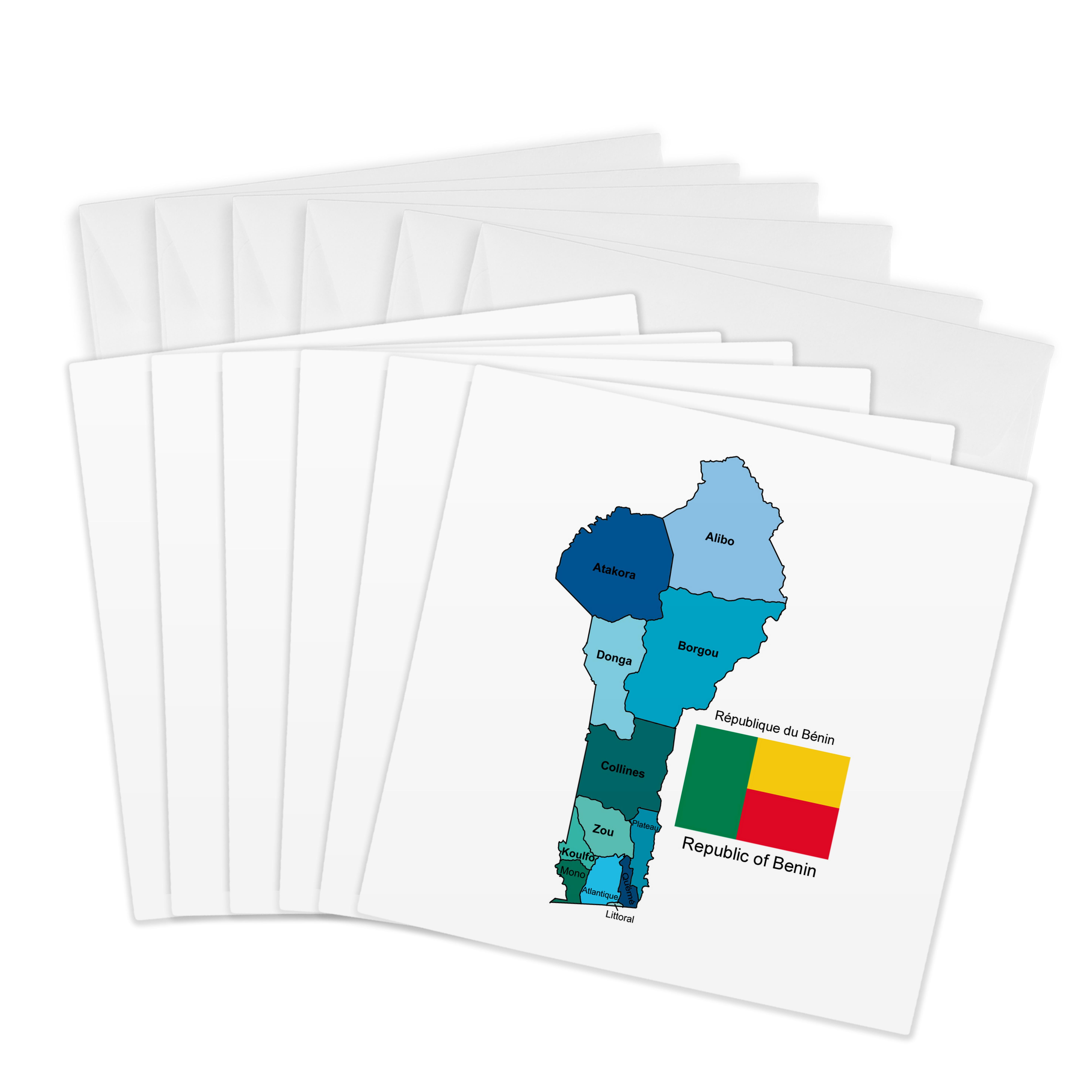 3drose, Colorful Flag and Map of the Republic of Benin with All ...