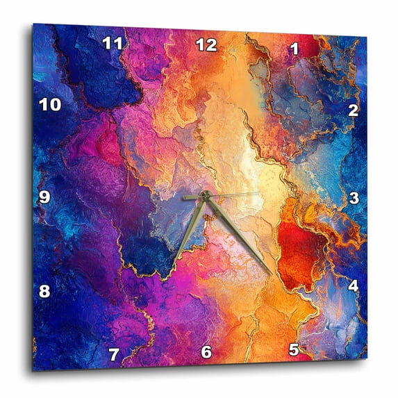 3drose, Colorful Fusion Abstract, 13x13 Wall Clock - Walmart.com