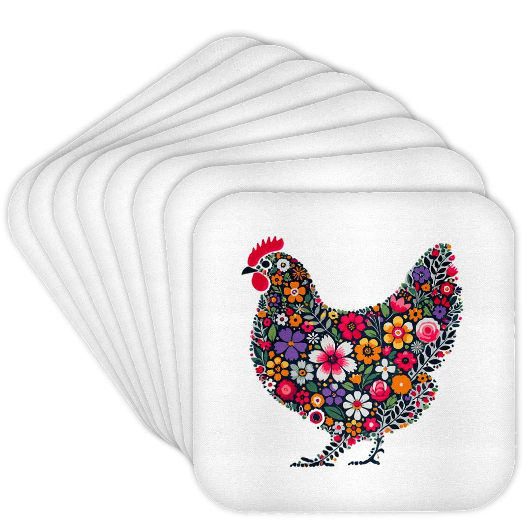 3drose, Colorful Hen Made of Decorative Flowers Elegant and Funny Art ...