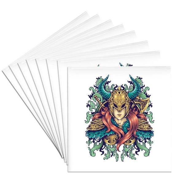 3drose, Colorful Image of a Female Warrior in Helmet on White ...