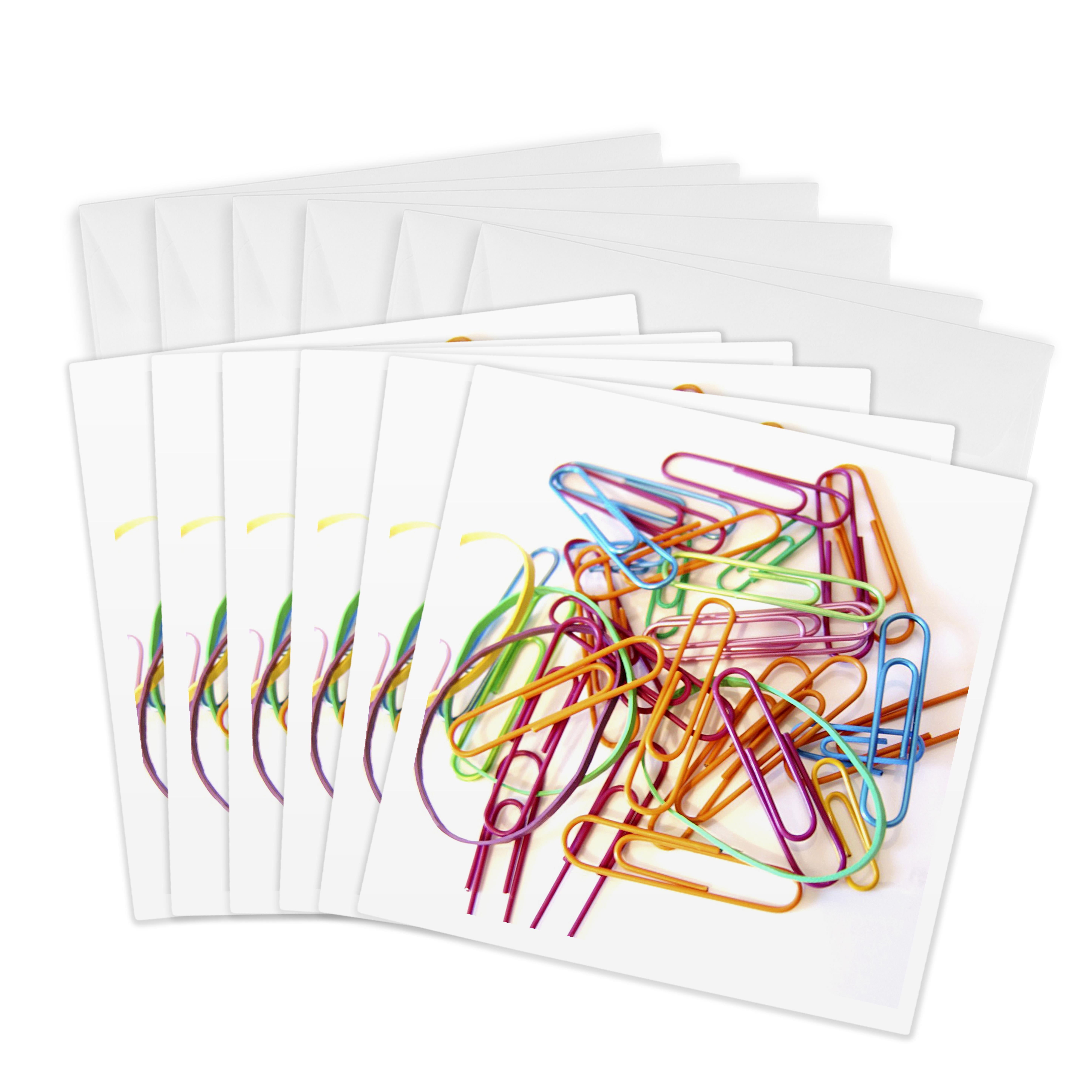 3drose, Colorful Office Supplies, 6 Greeting Cards with Envelopes ...