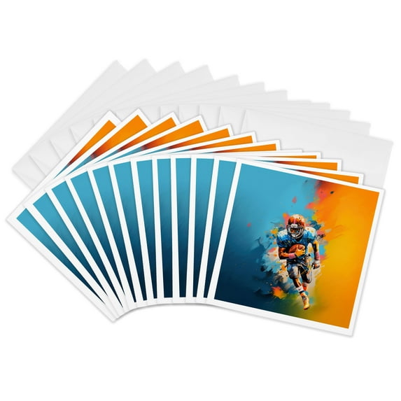 3drose, Colorful Painting of a Young Football Player Running with the ...