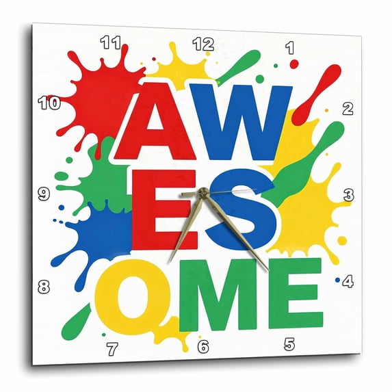3drose, Colorful Text Awesome and Splatters of Paint. Positive Art Gift ...