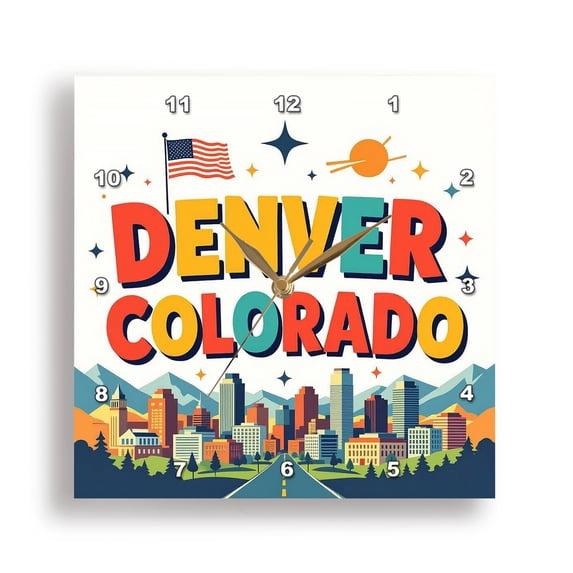 3drose, Colorful Text Denver Colorado. American Flag, Cityscape, Art ...