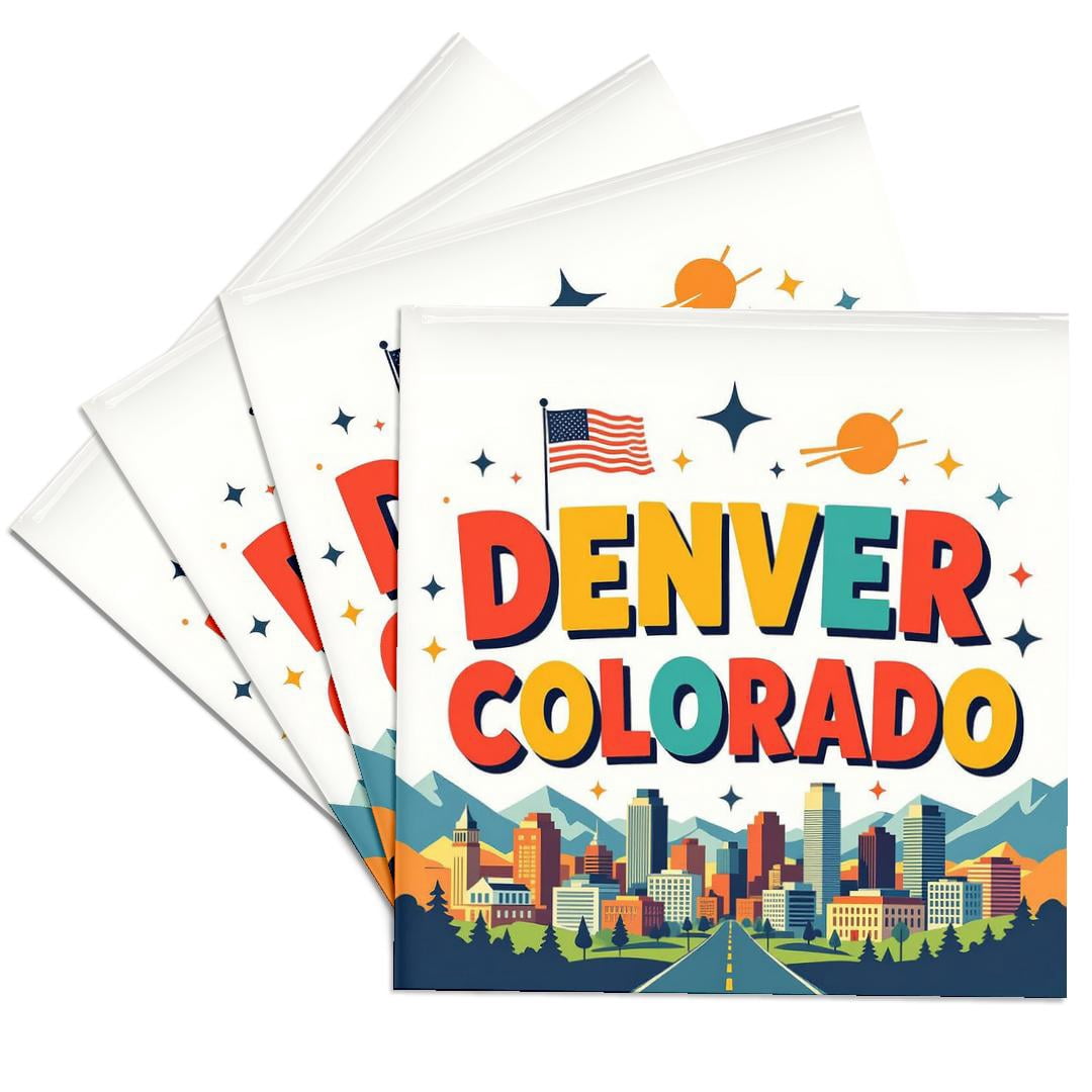 3drose, Colorful Text Denver Colorado. American Flag, Cityscape, Art ...