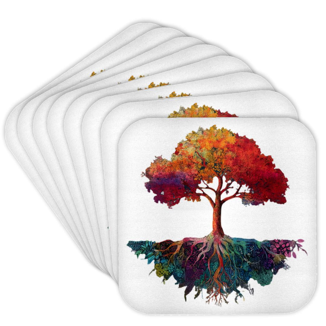 3drose, Colorful Tree of Life Illustration, Set of 8 Coasters - Cork ...