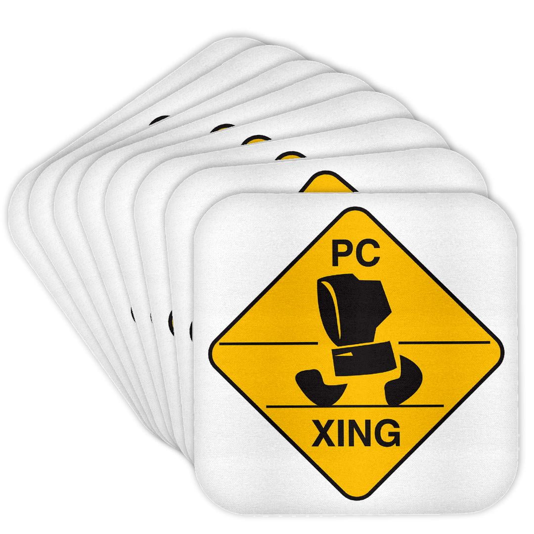 3drose, Computer Pc Xing Crossing Funny Geek Sign Design, Set of 8 ...