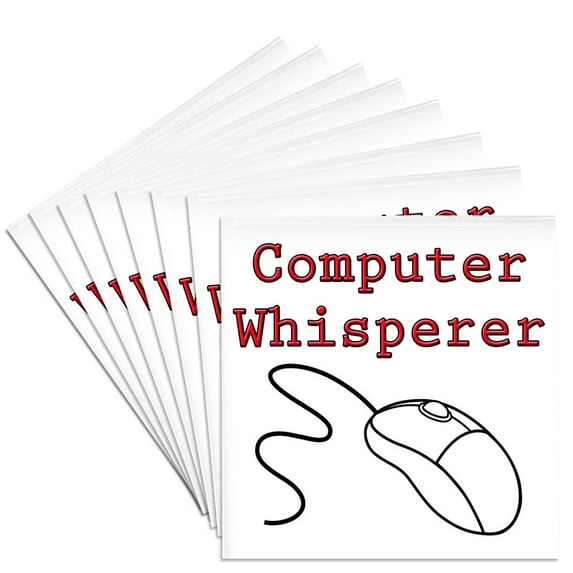 3drose, Computer Whisperer, Red, Set of 8 Ceramic Tile Coasters ...