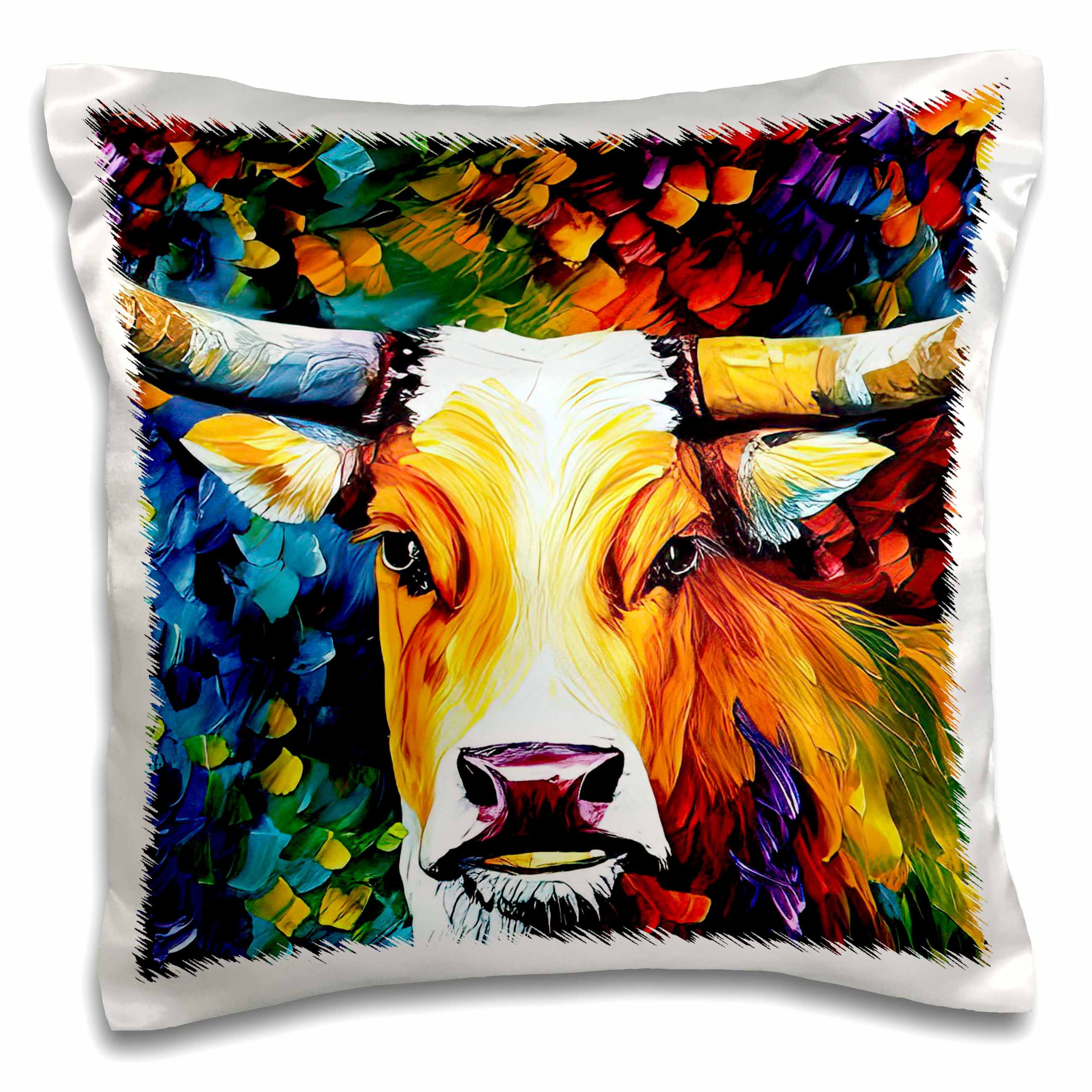 3drose, Cool Colorful Portrait of a Longhorn Bull. Family Friendly Art ...