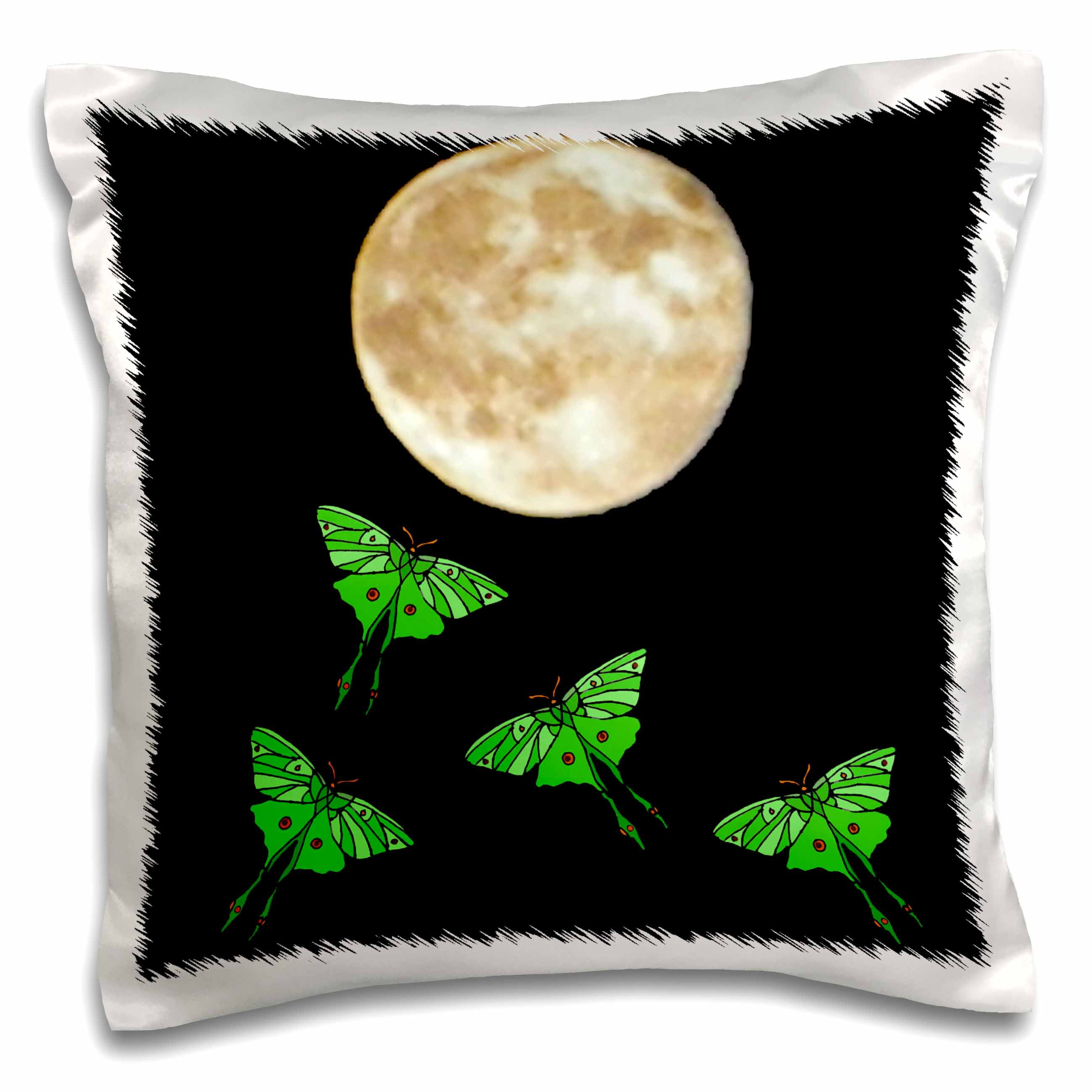 3drose, Cool Fun Flying Luna Moths and Moon Nature Art, 16x16 inch ...