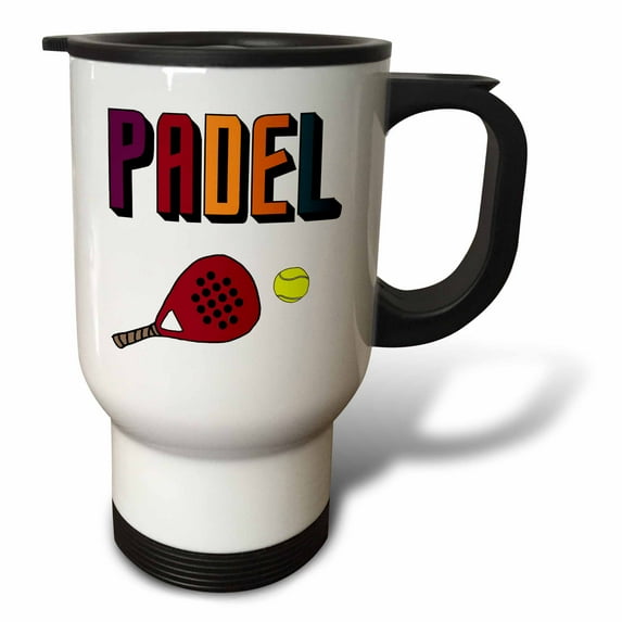 3drose, Cool Fun Padel Racket and Ball and Colorful Text Sports Art ...